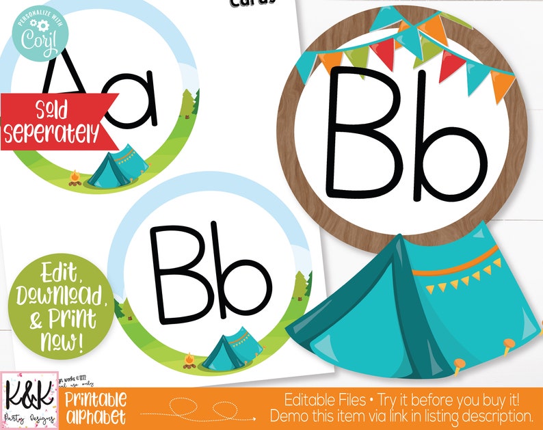 Camping Classroom Birthday Display Printable Camping Forest - Etsy