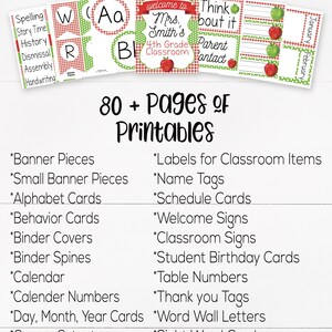 Apple Classroom Supplies and Decorations, Apple Theme, Teacher Supply ...