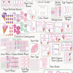Ice Cream Food Labels, Ice Cream Place Cards, Ice Cream Buffet Cards ...