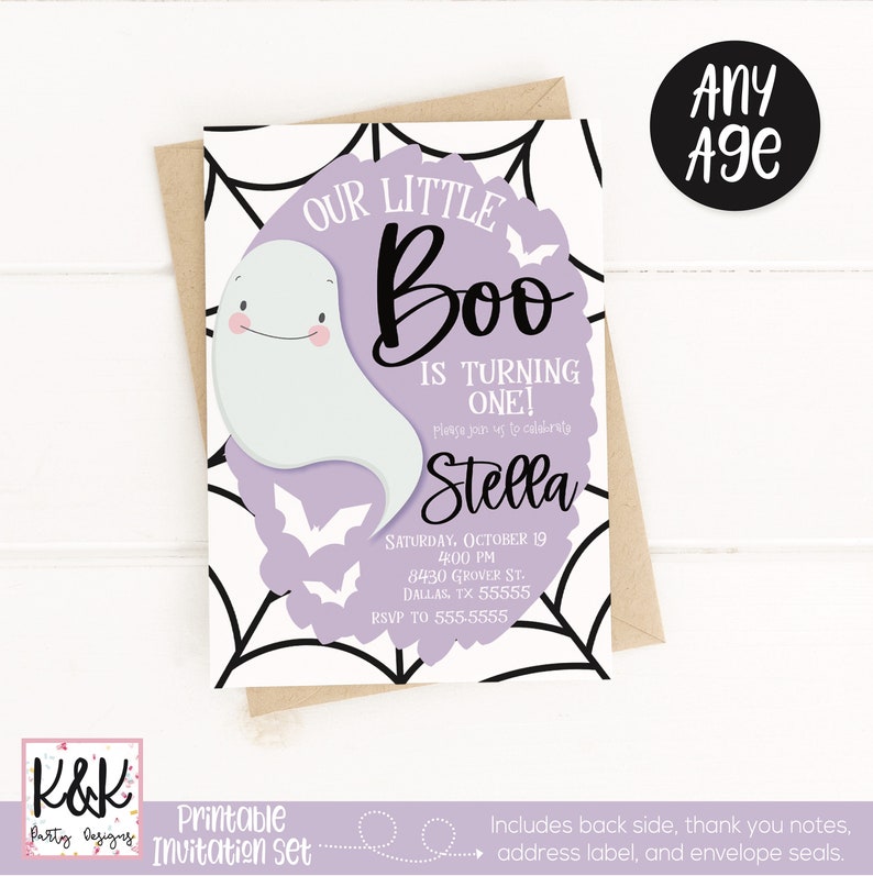 Little Boo Boo Day Purple Ghost Birthday Party Decorations - Etsy