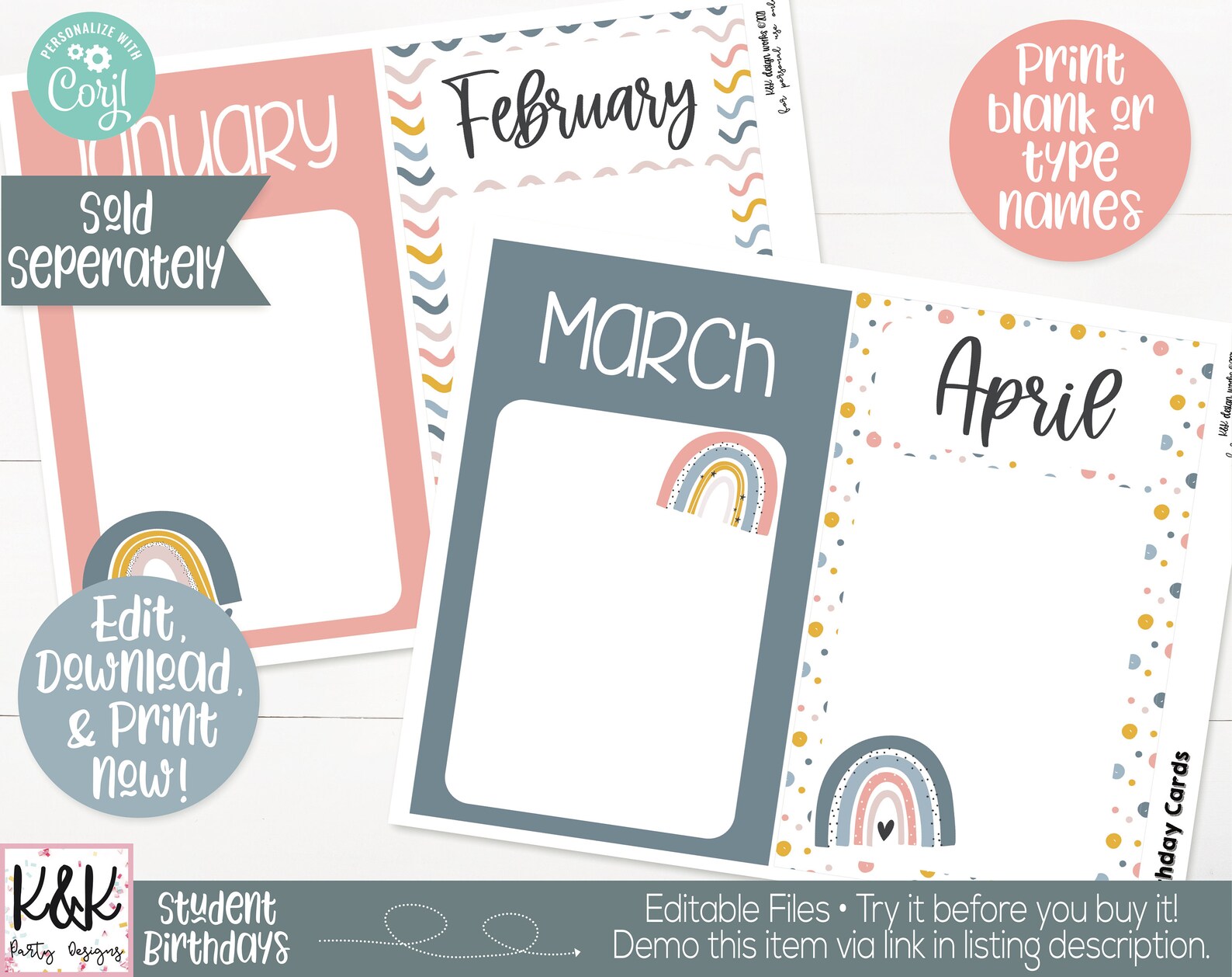 Boho Rainbow Classroom Theme Supplies and Decorations Printable, Boho ...