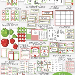 Apple Classroom Supplies and Decorations, Apple Theme, Teacher Supply ...