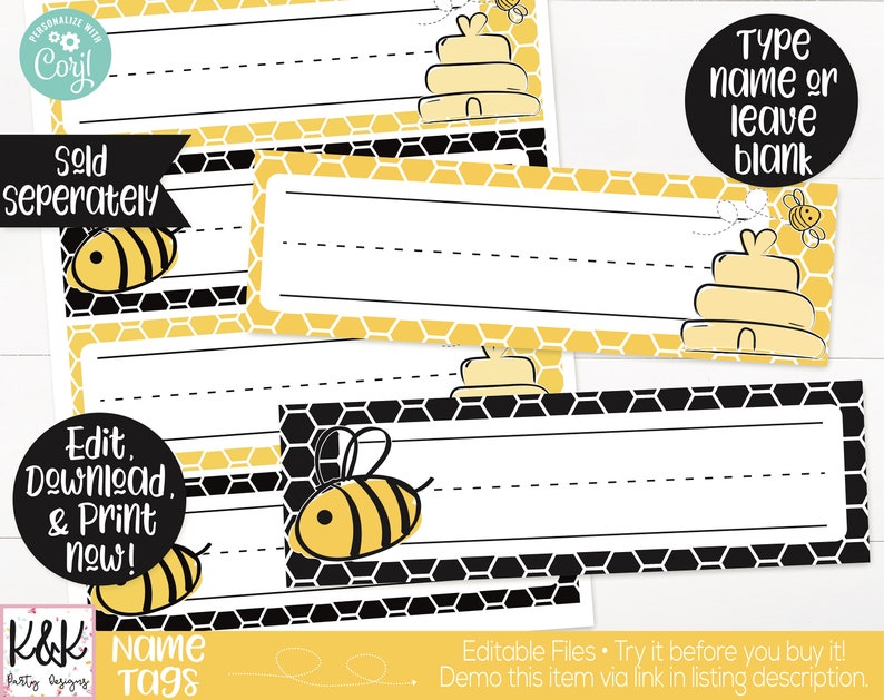 Bee Classroom Banner Printable Bee Theme Teacher Supply | Etsy