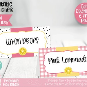 Pink Lemonade Favor Tag, Lemonade Party Favors, Lemonade Favor Label ...