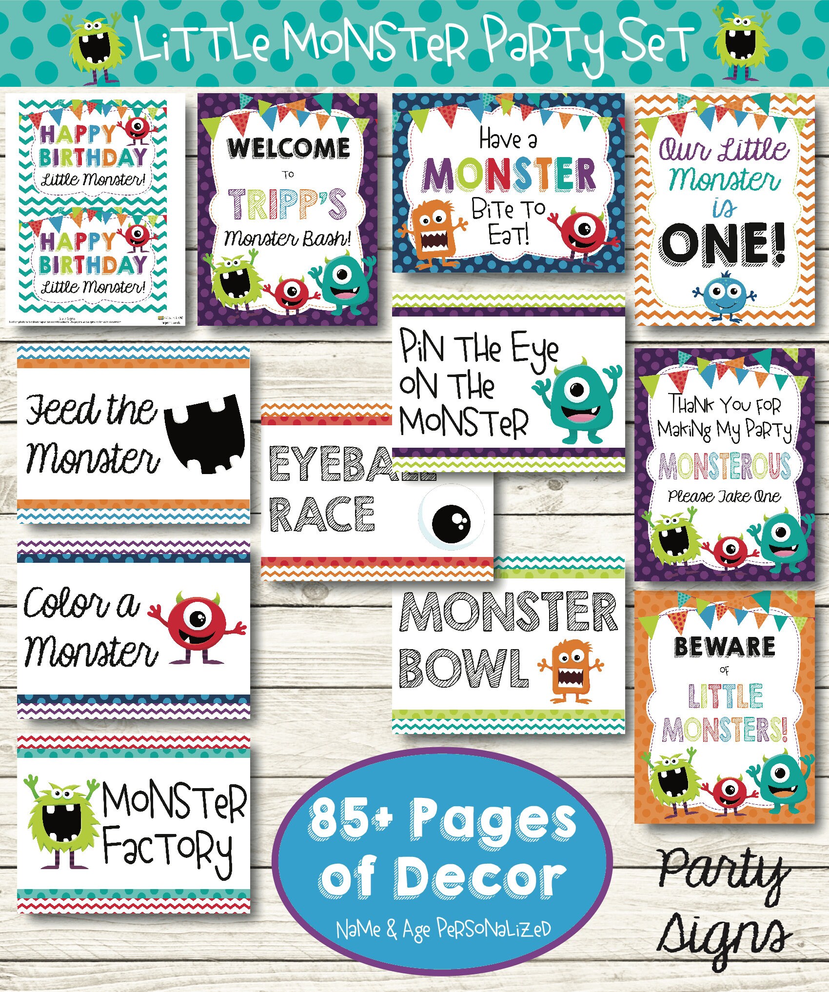 Little Monster Birthday Party Invitation Monster Bash | Etsy