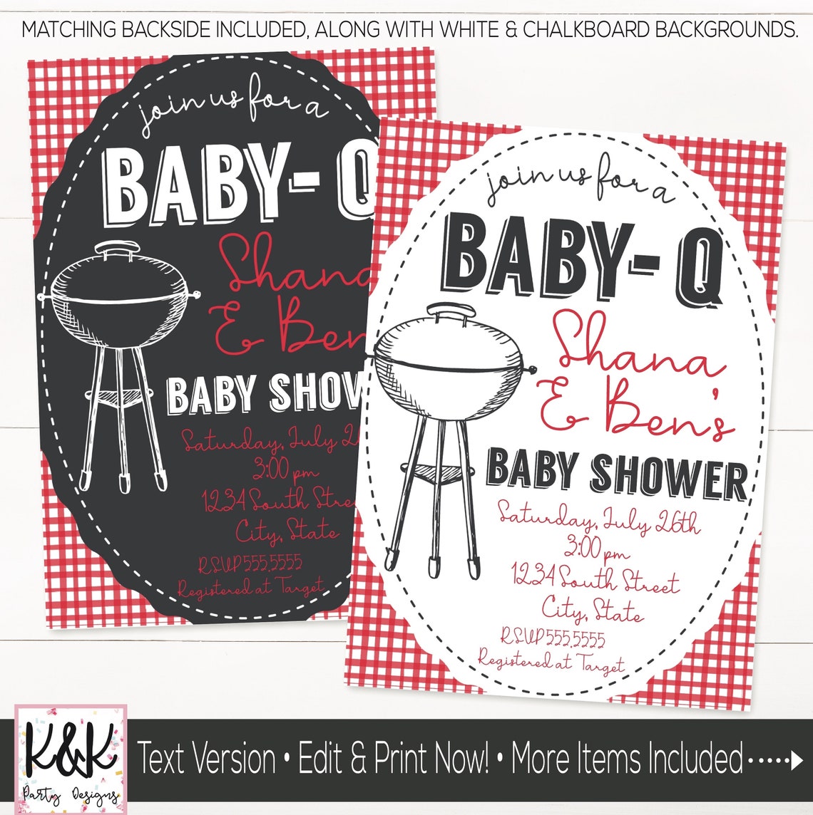 Baby Q Baby Shower Decorations, Baby Q Invitation, BBQ Baby Shower ...