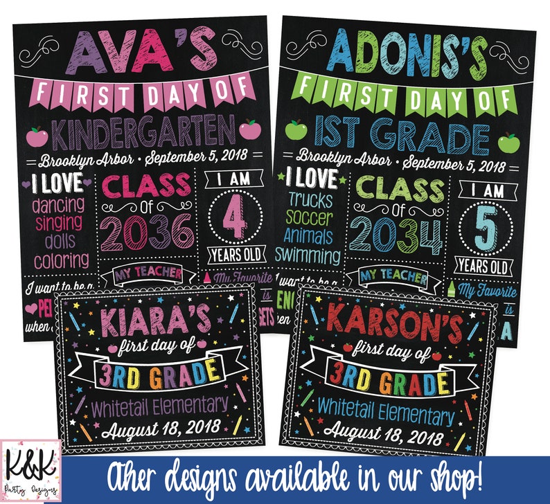 First Day of School Sign Back to School Sign 1st Day of - Etsy