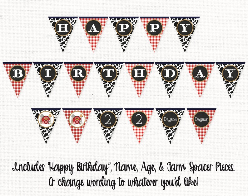 Farm Birthday Banner Farm Birthday Party Decorations - Etsy