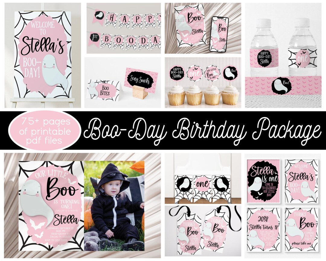 Little Boo Pink Ghost Birthday Party Decorations, Halloween Birthday ...