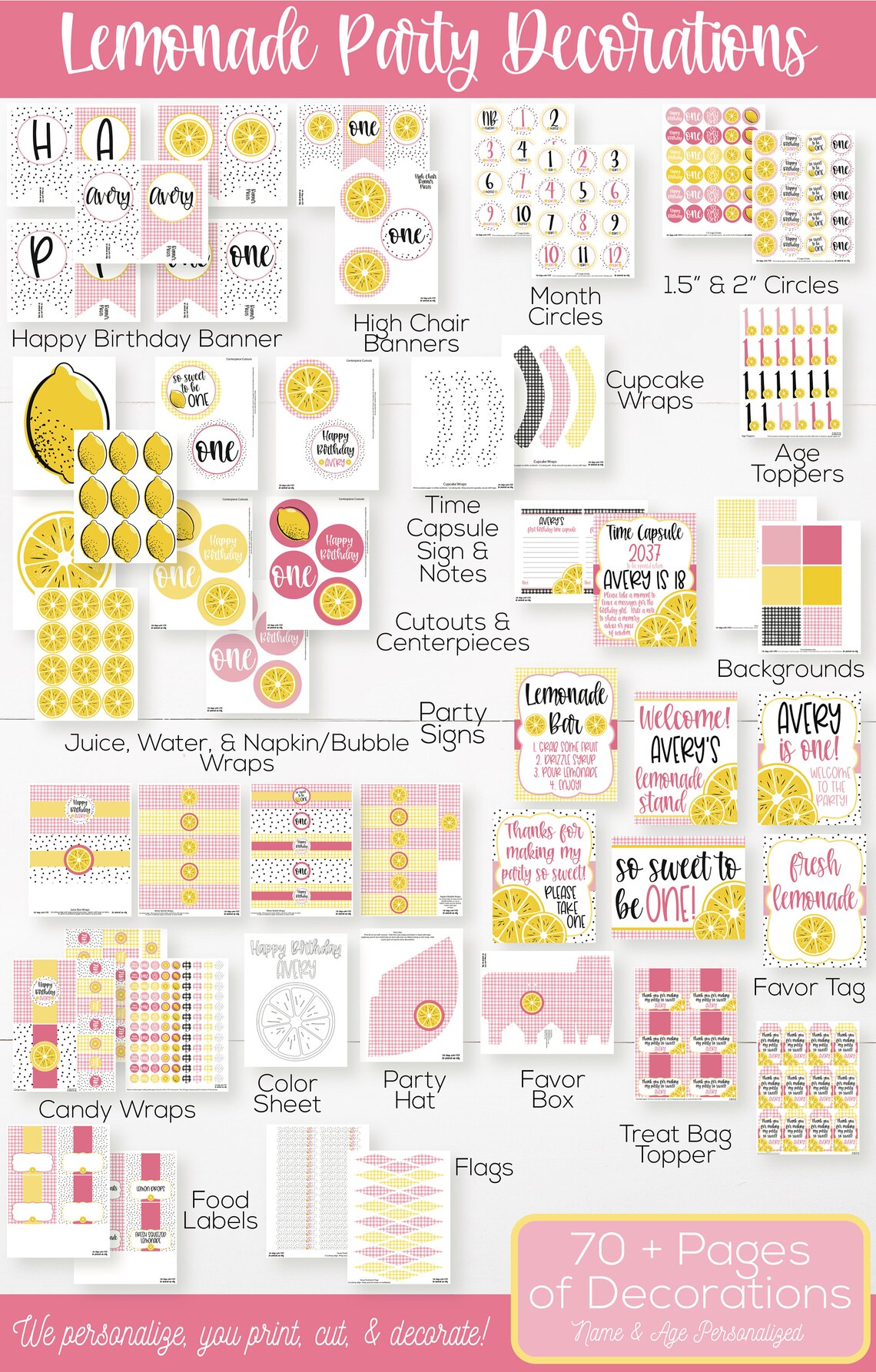 Pink Lemonade Birthday Party Decorations Lemonade Stand Pink | Etsy