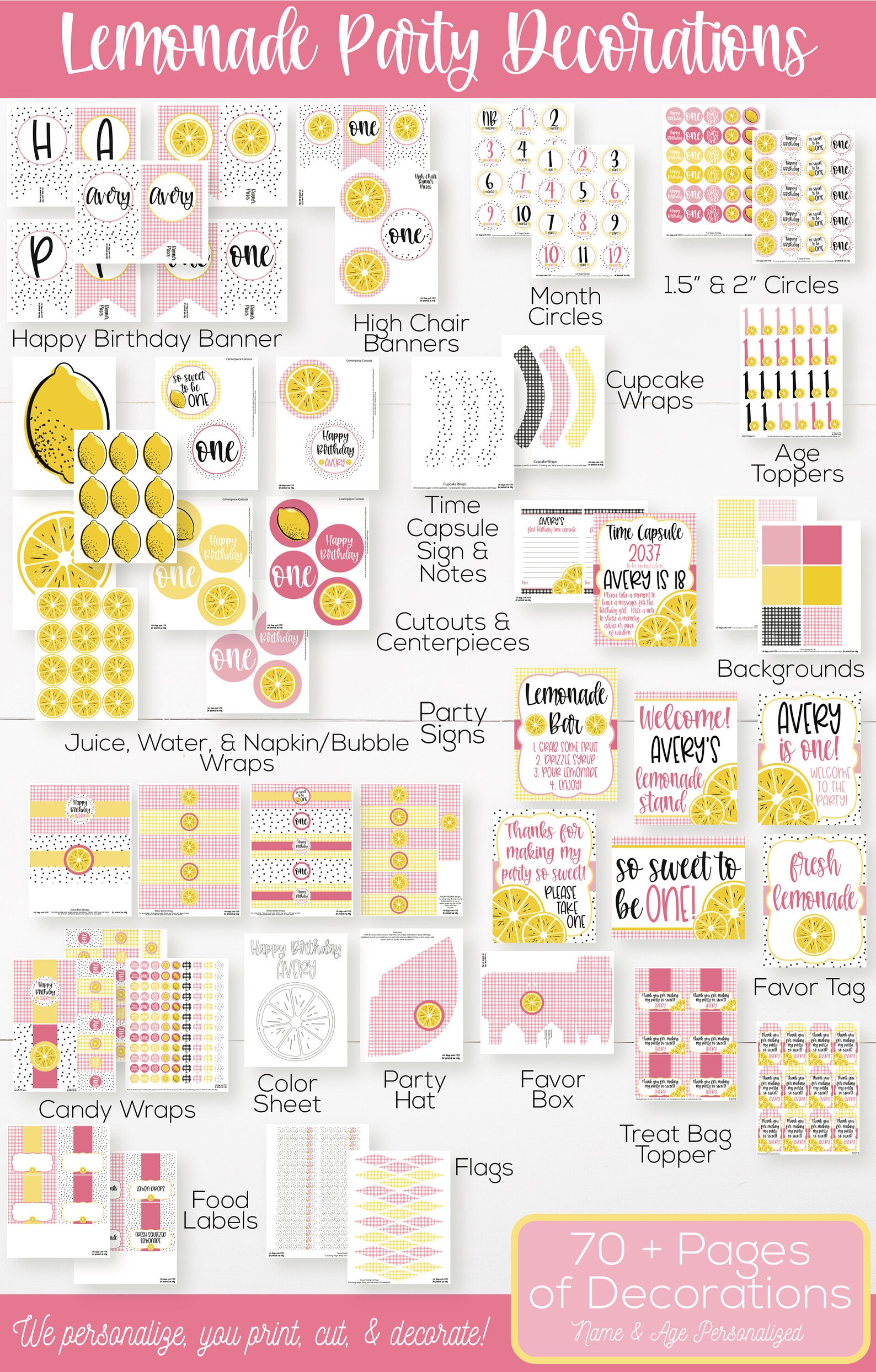 Pink Lemonade Birthday Party Decorations, Lemonade Stand, Pink Lemonade ...