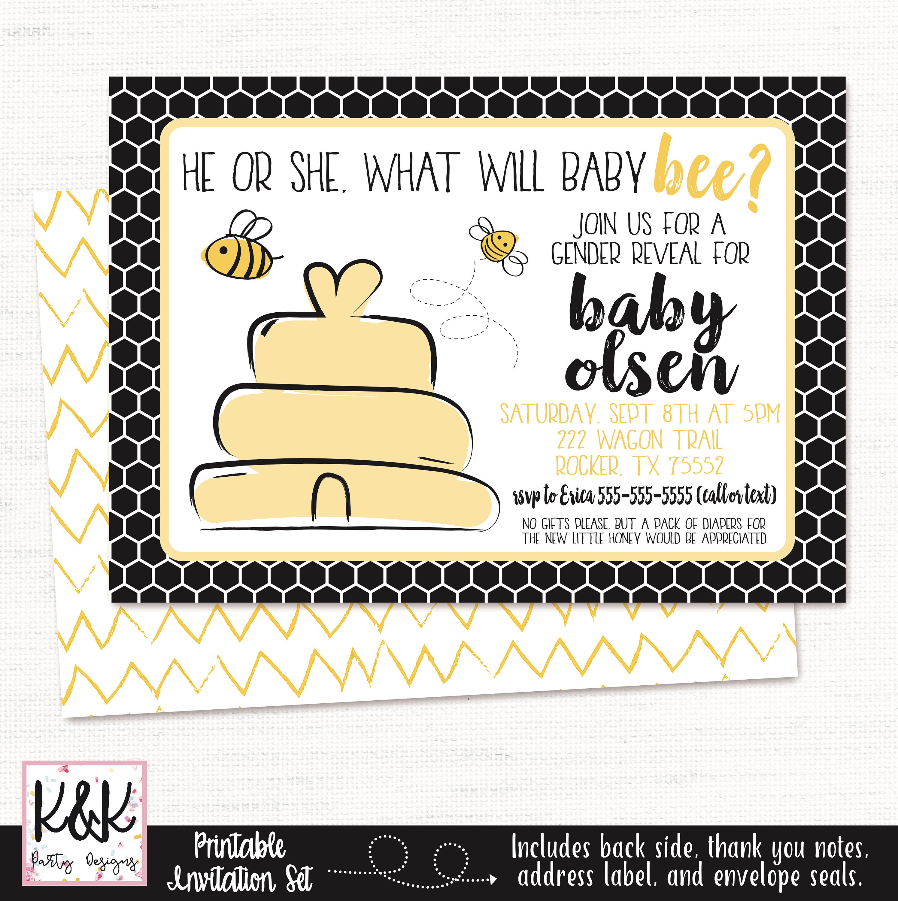 Bee Gender Reveal Banner Bee Gender Reveal Decorations What | Etsy