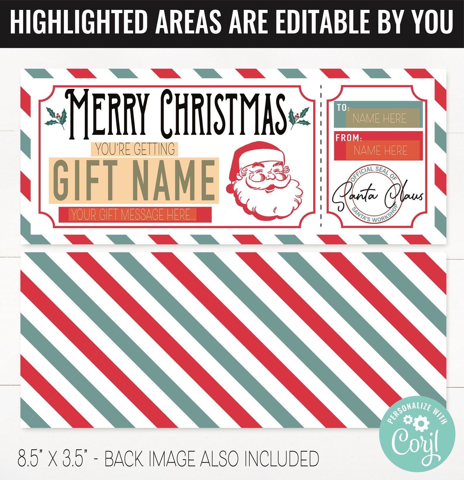 Christmas Surprise Santa Ticket Gift Voucher Surprise Santa - Etsy