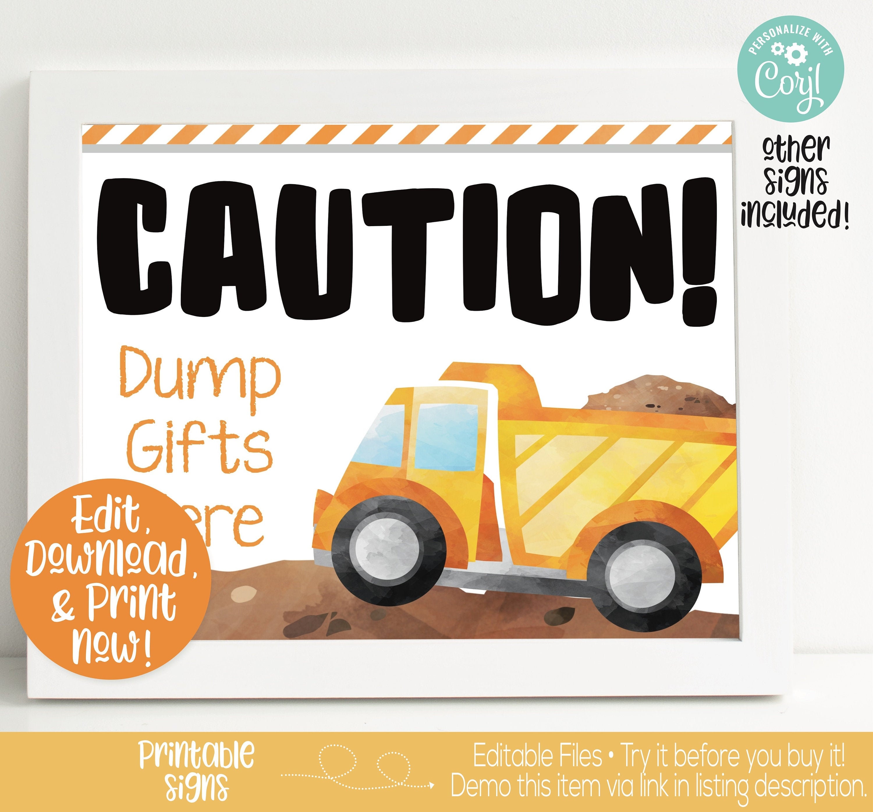 Construction Party Signs Construction Welcome Signs | Etsy