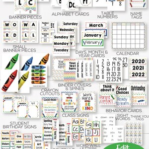 Crayon Theme Classroom Alphabet Banner Printable, Teacher Supply ...