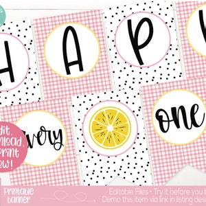 Pink Lemonade Party Food Labels, Lemonade Place Cards, Lemonade Buffet ...