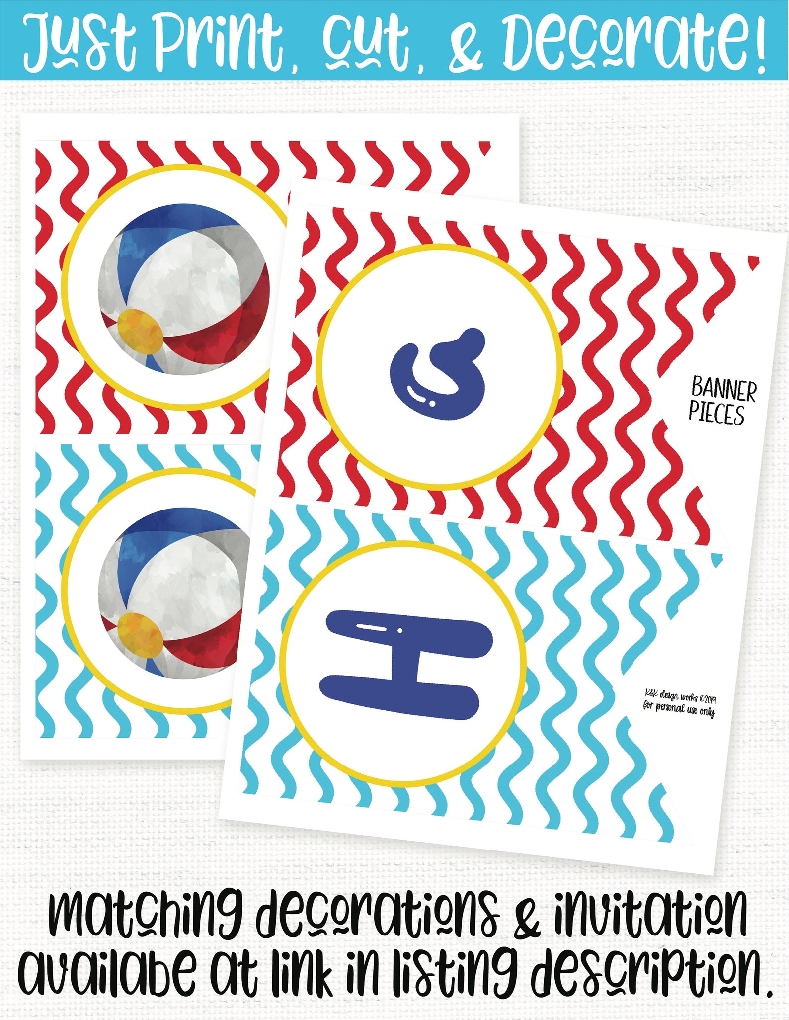 Pool Party Banner Pool Party Decorations Swimming Party | Etsy