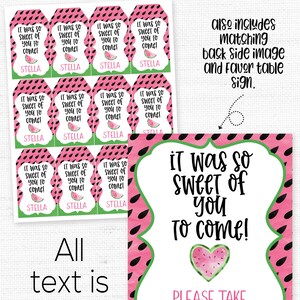 Watermelon Favor Tag, One in a Melon, Watermelon Party Favor ...