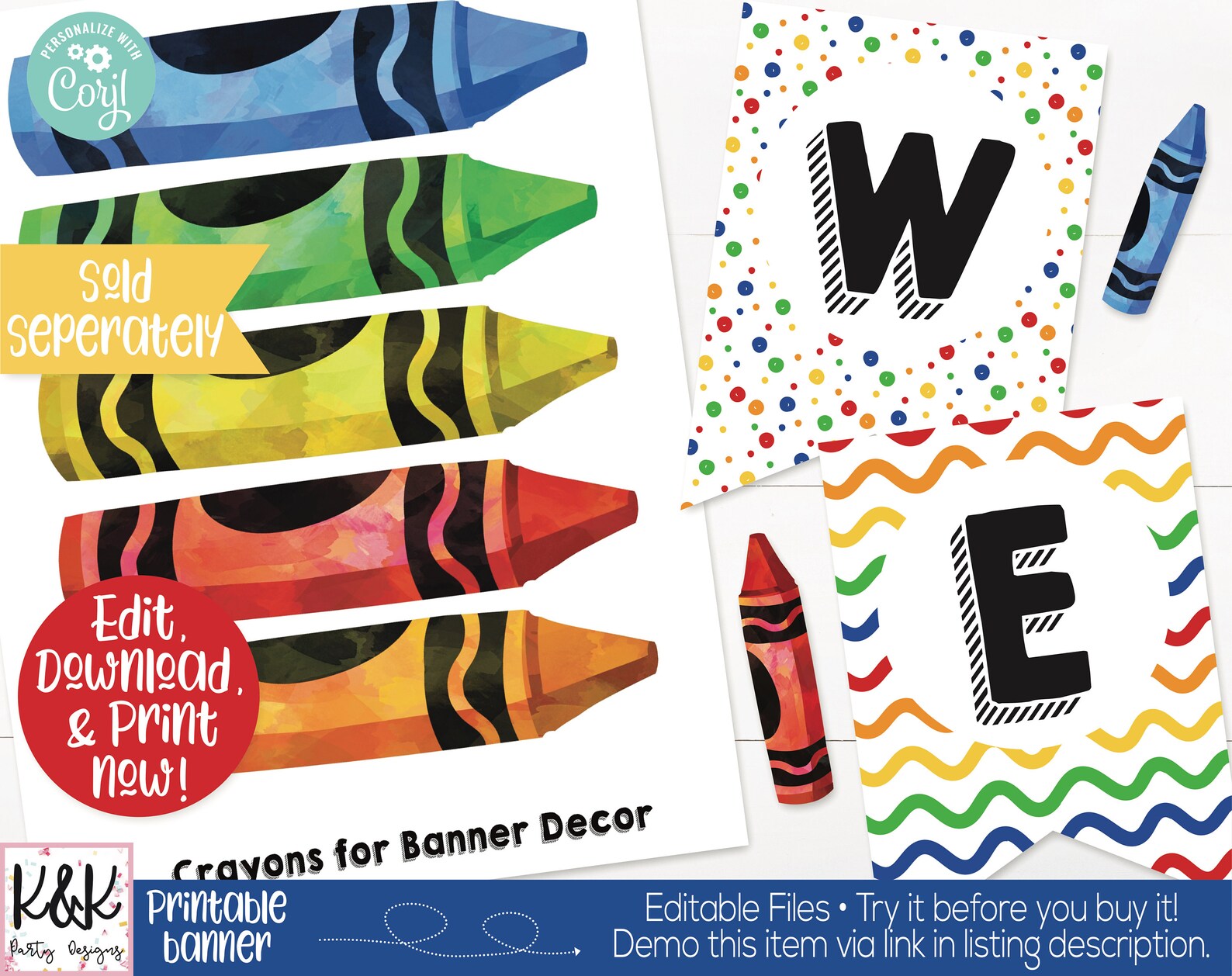 Crayon Theme Classroom Alphabet Banner Printable Teacher - Etsy