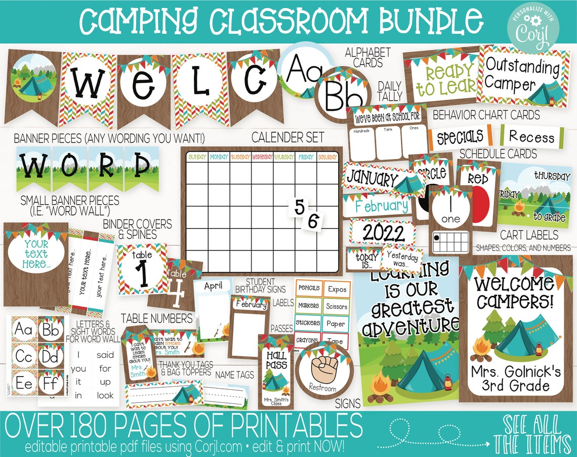 Camping Forest Classroom Theme Supplies and Decorations - Etsy