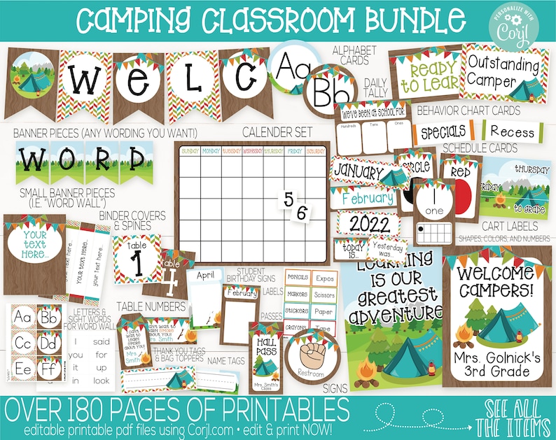 Camping Forest Classroom Theme Supplies and Decorations, Teacher Supply ...
