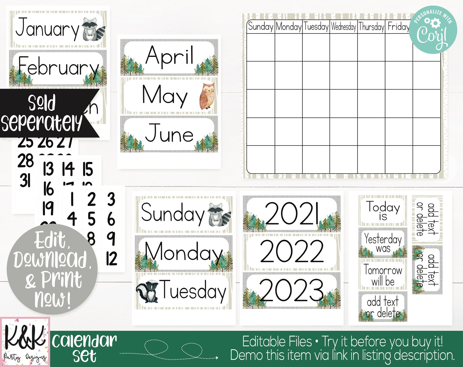 Woodland Forest Theme Classroom Editable Behavior Clip Chart Printable ...