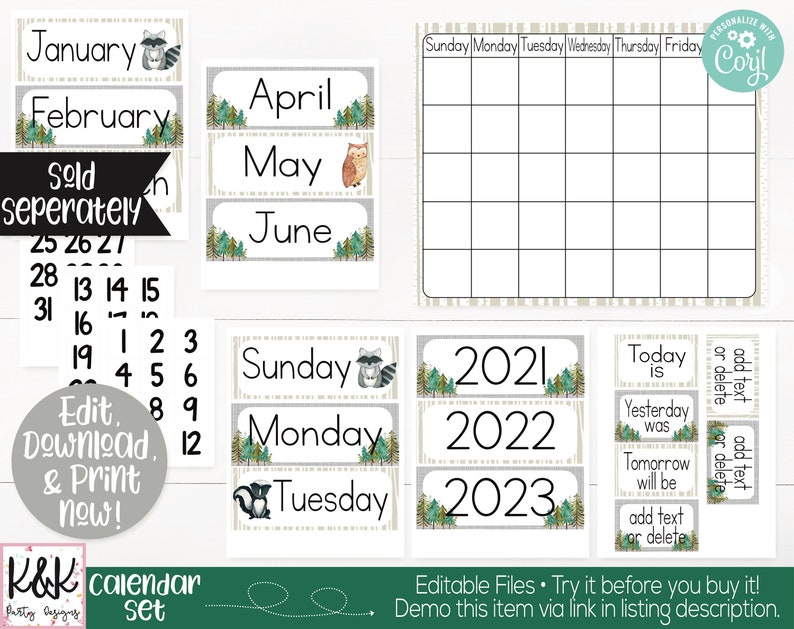 Woodland Forest Theme Classroom Editable Behavior Clip Chart - Etsy