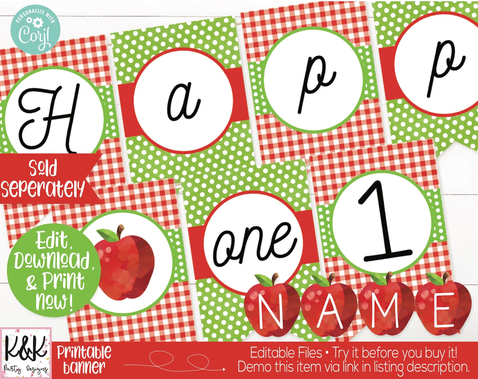 Apple Food Labels, Apple Buffet Cards, Apple Place Cards, Apple of Our ...