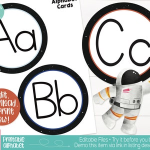 Space Theme Classroom Alphabet Banner Printable, Teacher Supply ...