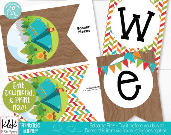 Camping Forest Theme Classroom Banner Printable, Teacher Supply ...