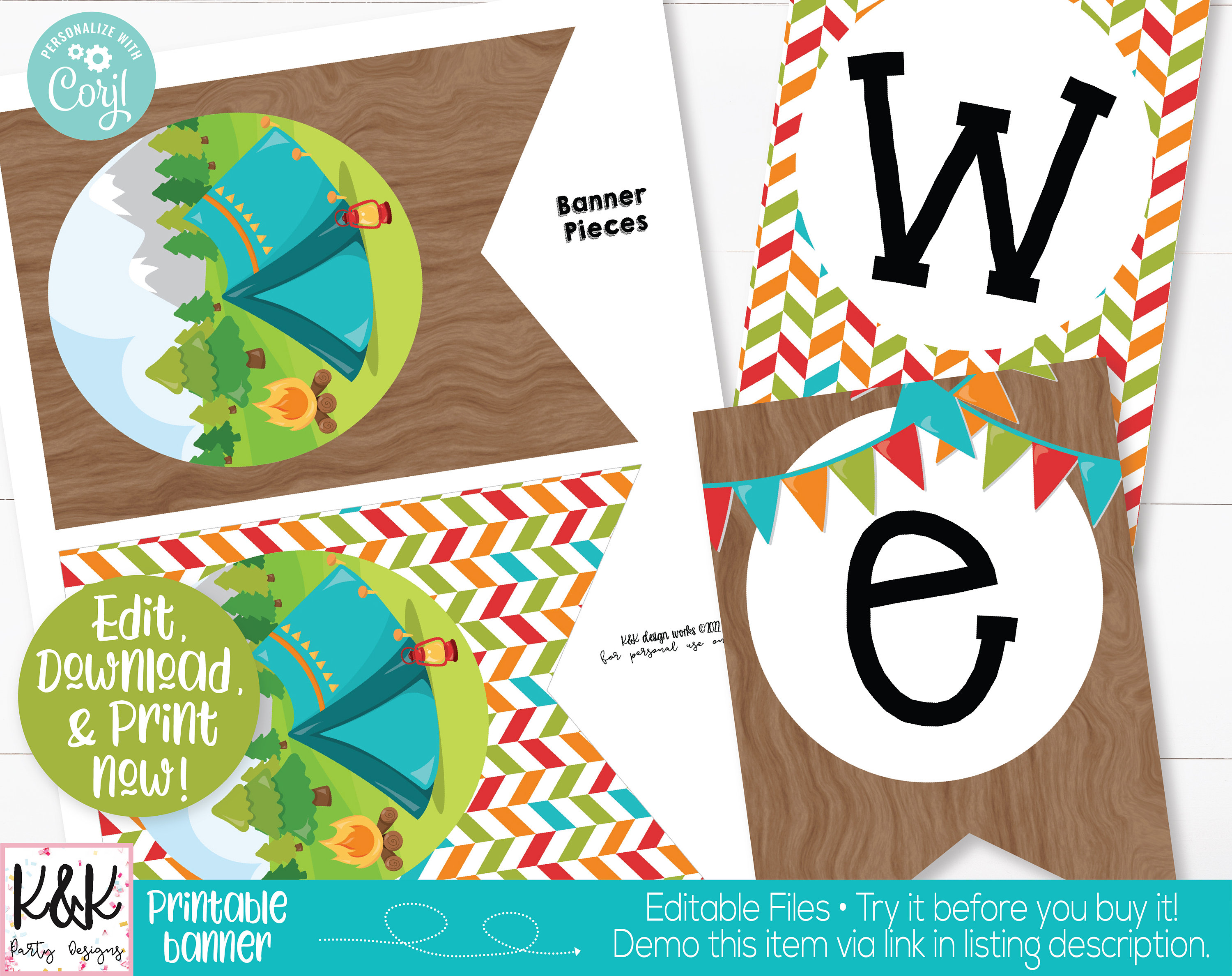 Camping Forest Theme Classroom Banner Printable Teacher | Etsy