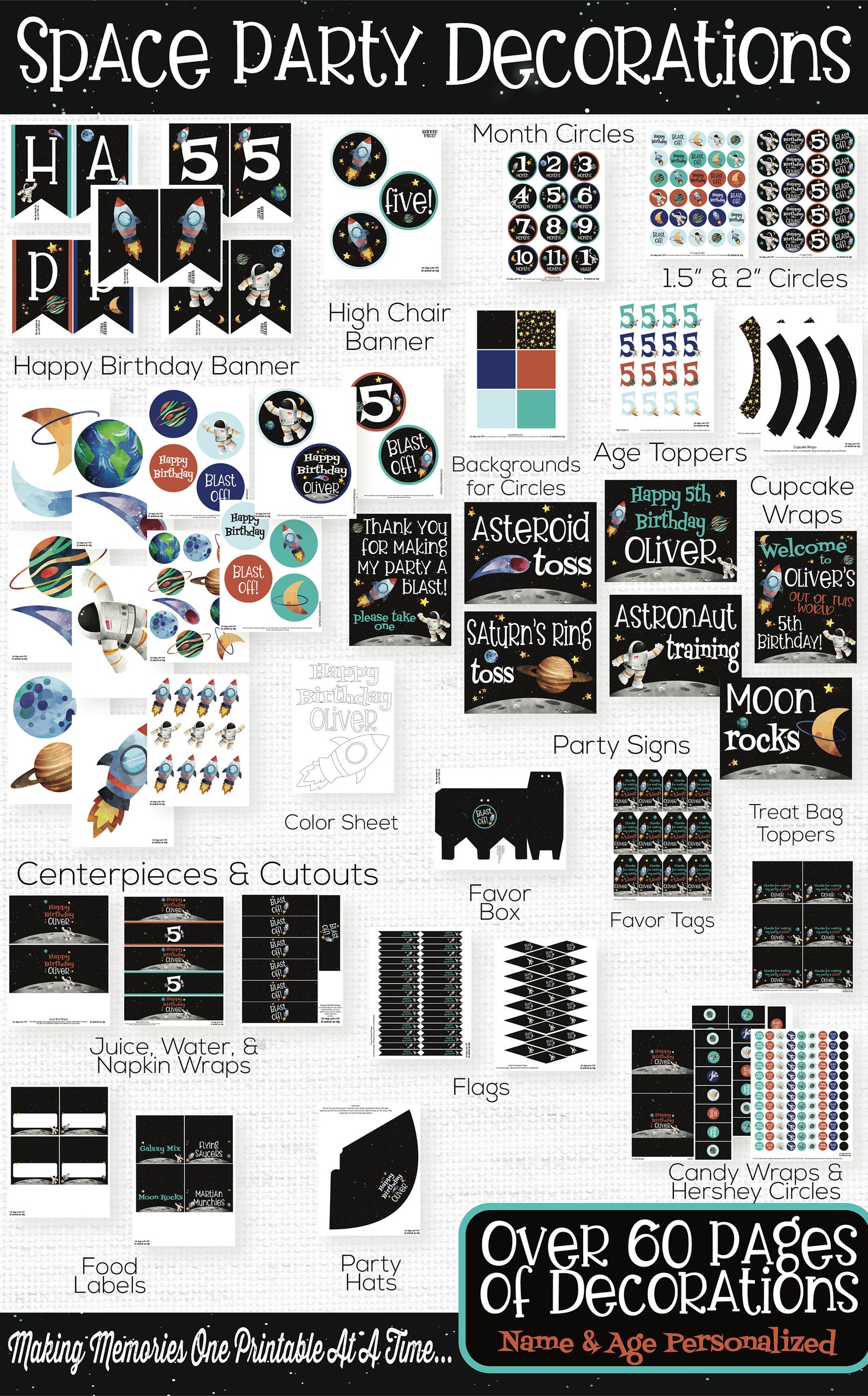 Outer Space Birthday Banner Outer Space Birthday Party - Etsy