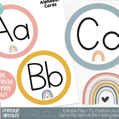 Boho Rainbow Alphabet - Etsy