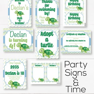 Turtle Birthday Party Decorations, Turtle Birthday Party Invitation ...