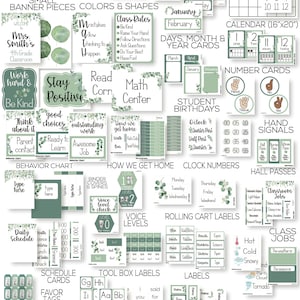 Calm Botanical Classroom Theme Supplies and Decorations Printable, Calm ...