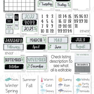 Farmhouse Theme Classroom Calendar Set Printable, Teacher Supply ...