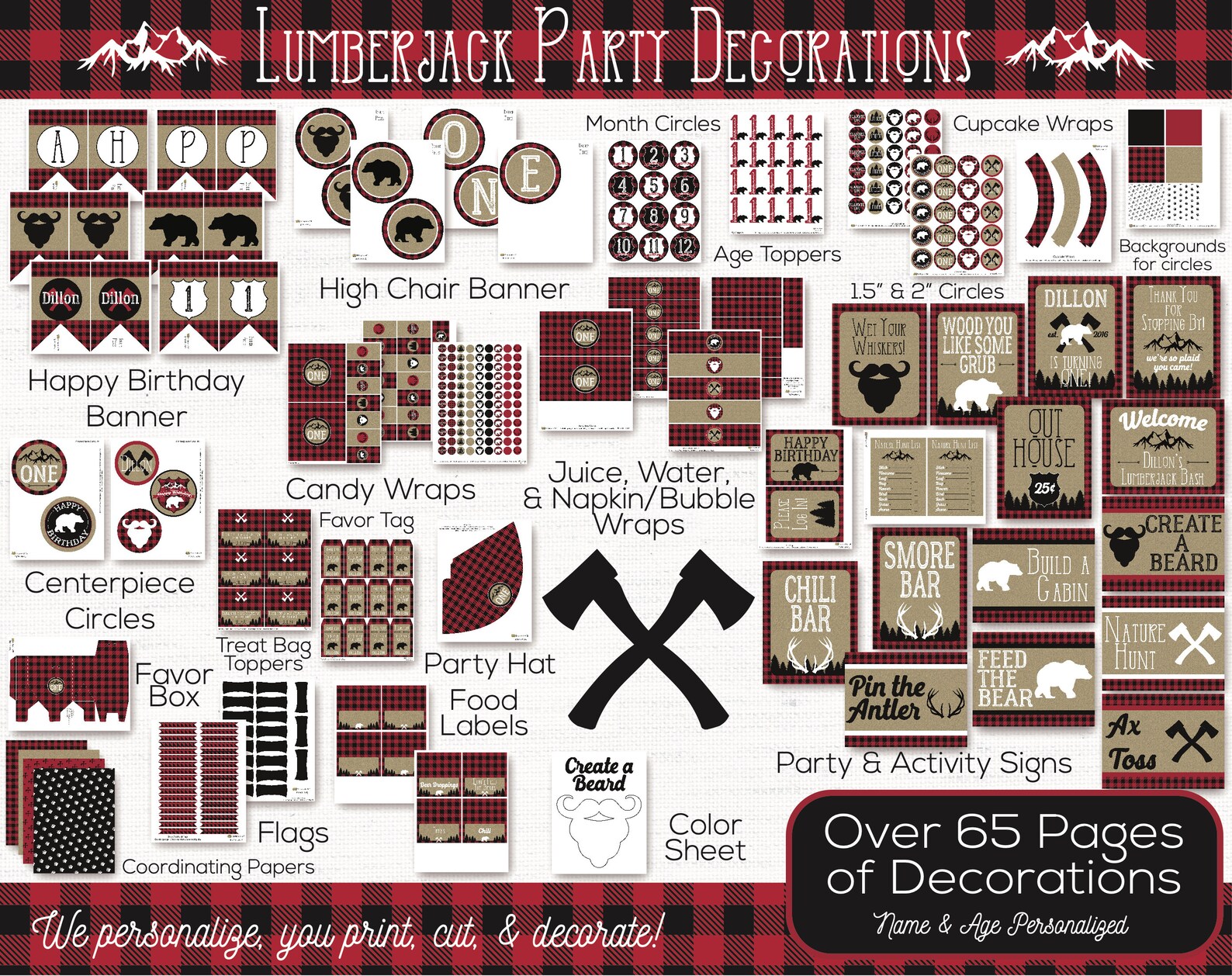 Lumberjack Food Labels Lumberjack Buffet Cards Lumberjack - Etsy