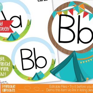 Camping Classroom Desk Name Tag Printable, Camping Forest Theme ...