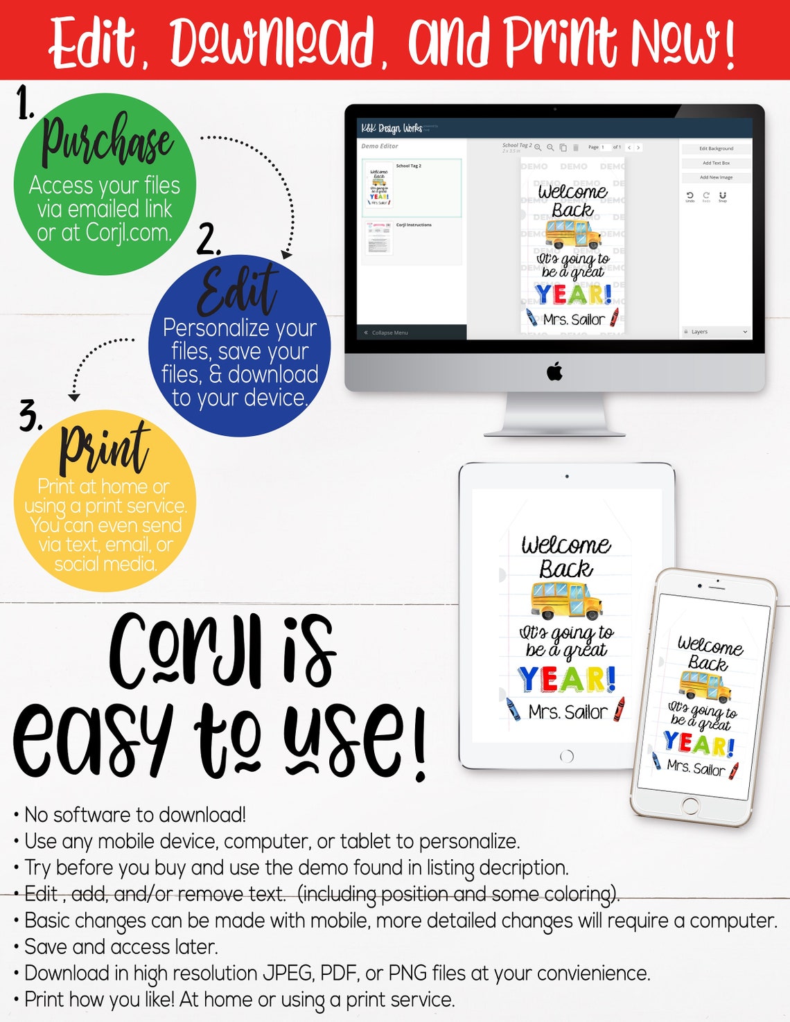 Welcome Back to School Favor Tag Teacher Favor Tag Back to - Etsy