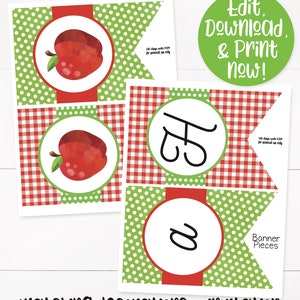 Apple Birthday Banner, Apple Birthday Party Decorations, Apple of Our ...