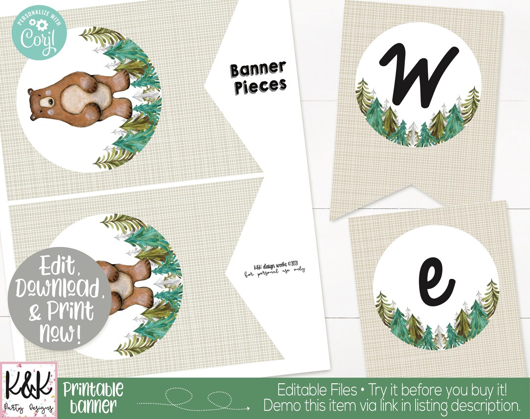 Woodland Classroom Banner Printable, Woodland Forest Theme, Teacher ...