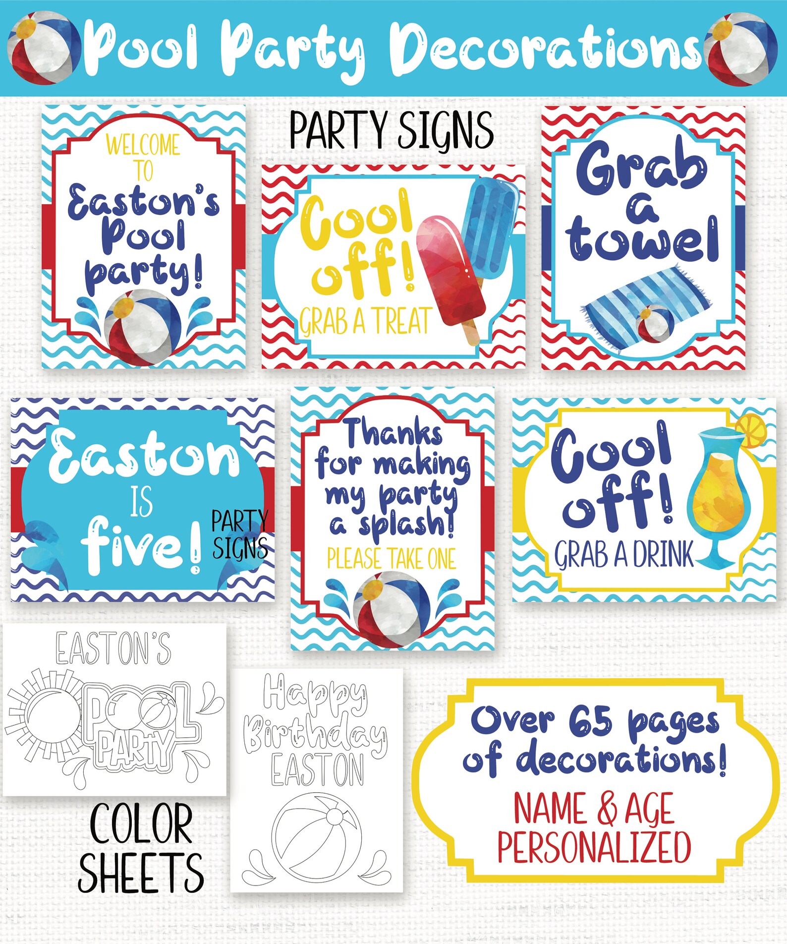 Pool Birthday Party Invitation, Summer Birthday Party Invitation, Beach ...