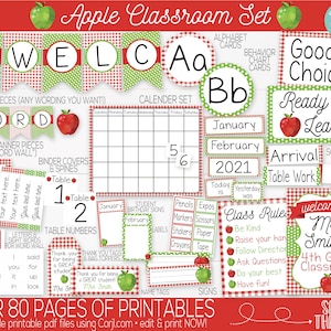 Apple Classroom Banner Printable, Apple Theme, Teacher Supply ...