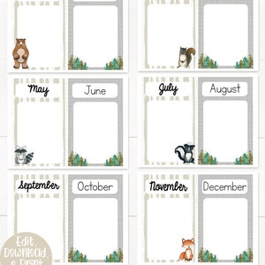 Woodland Classroom Birthday Display Printable, Woodland Forest Theme ...