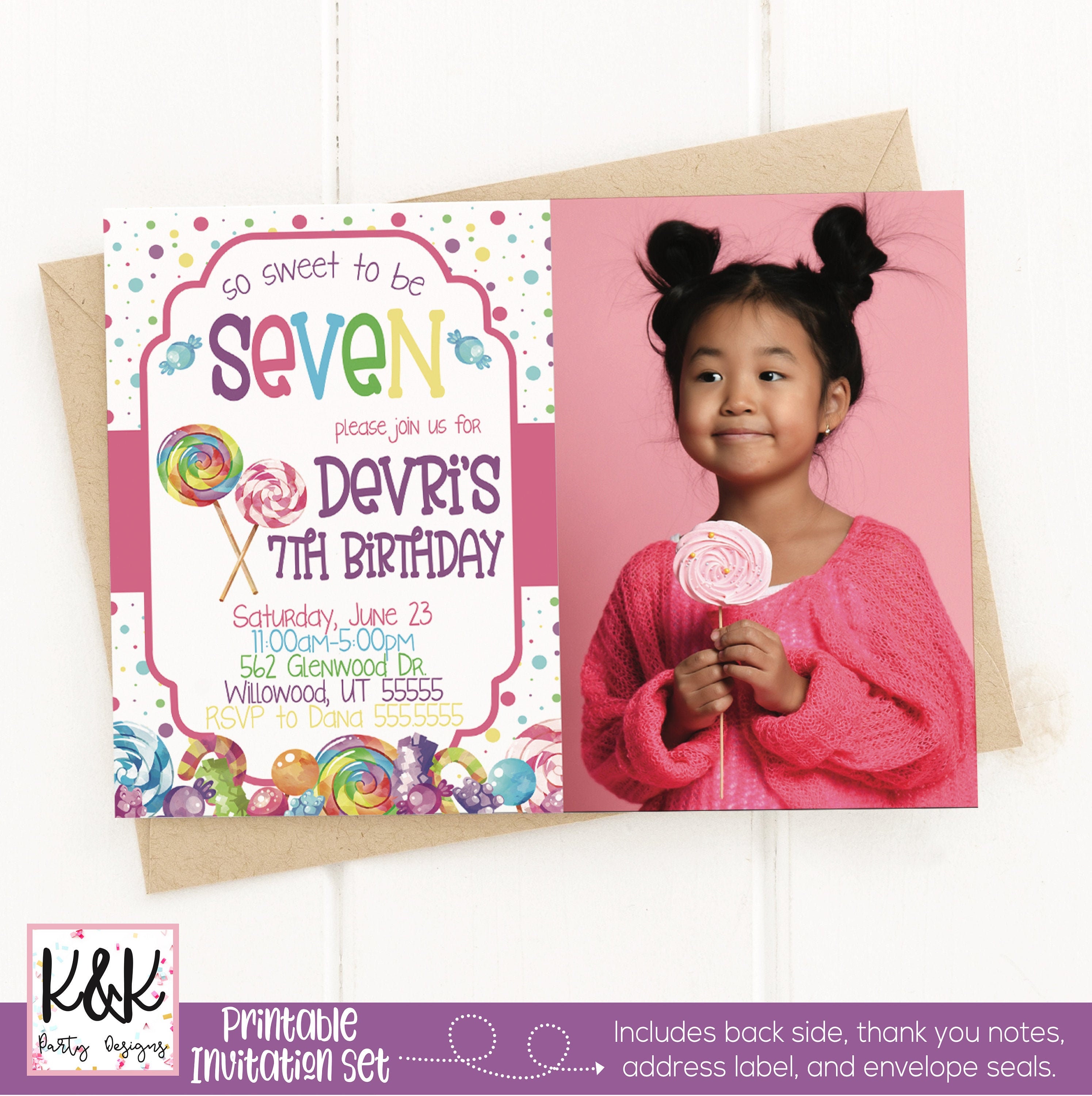 Candyland Invitations