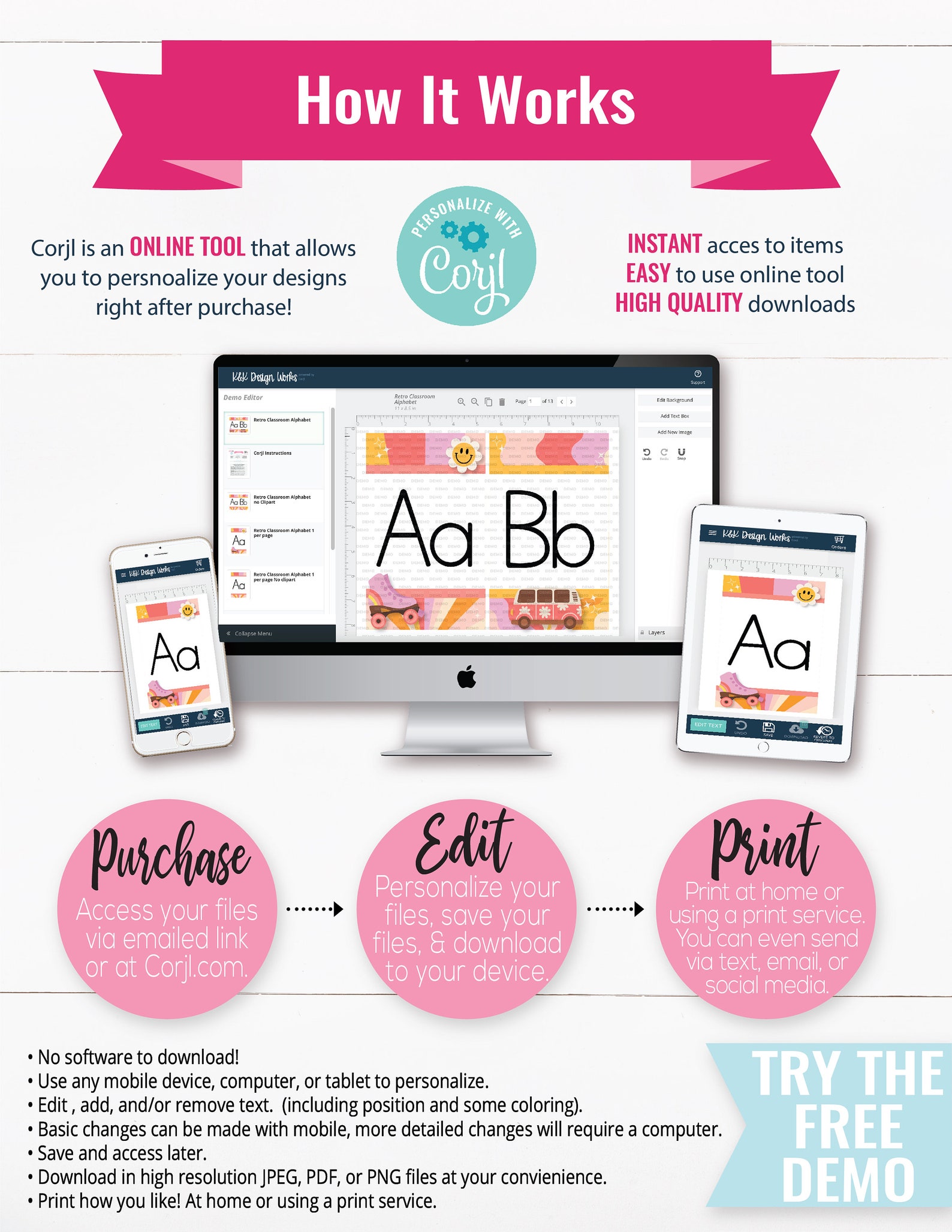 Retro Groovy Classroom Theme Supplies and Decorations Printable, Retro ...