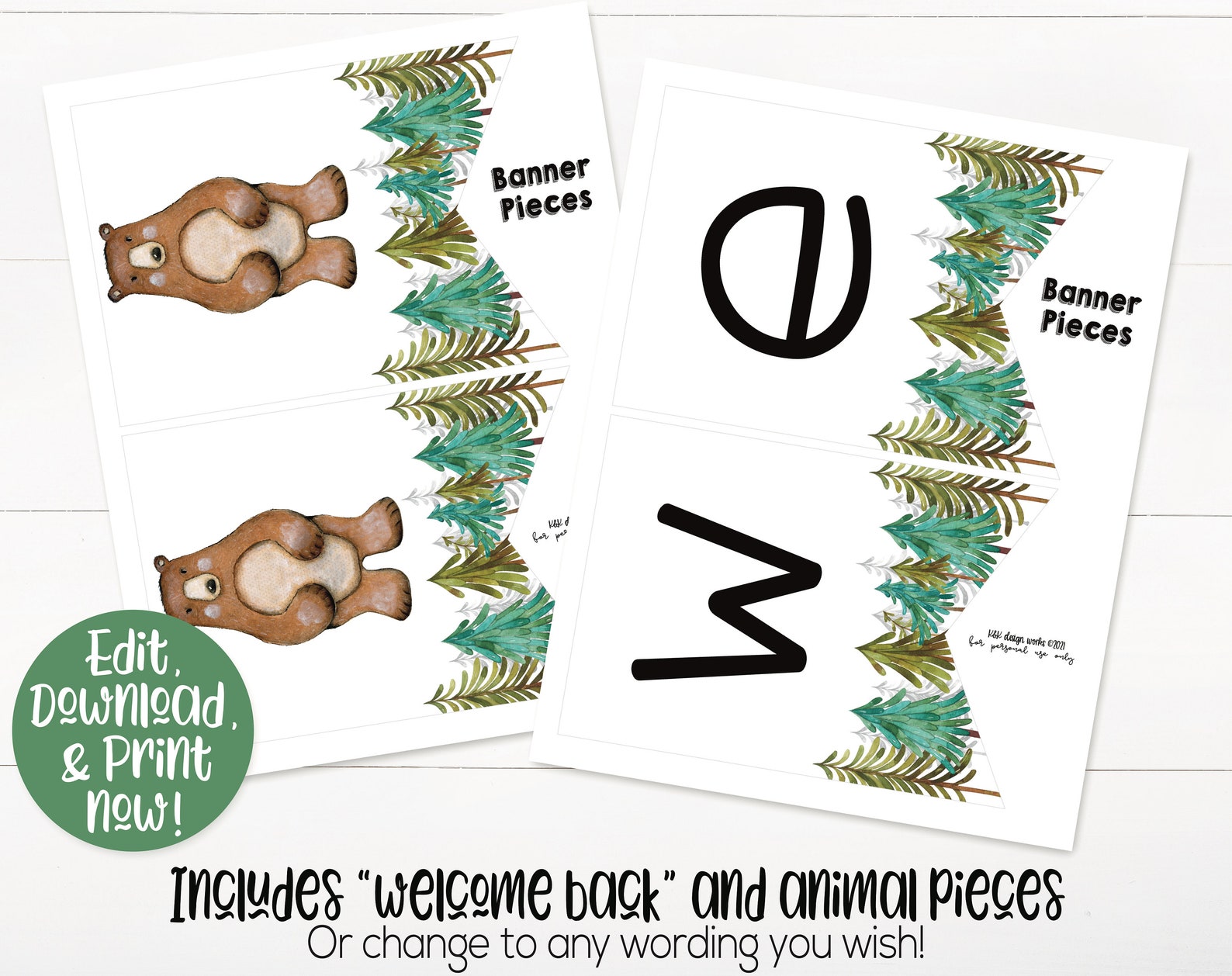 Woodland Classroom Banner Printable, Woodland Forest Theme, Teacher ...