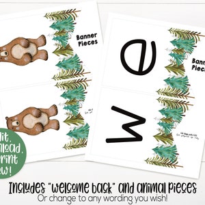 Woodland Classroom Banner Printable, Woodland Forest Theme, Teacher ...