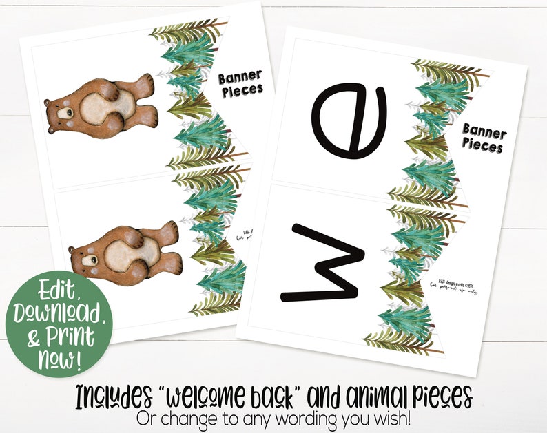 Woodland Classroom Banner Printable Woodland Forest Theme - Etsy