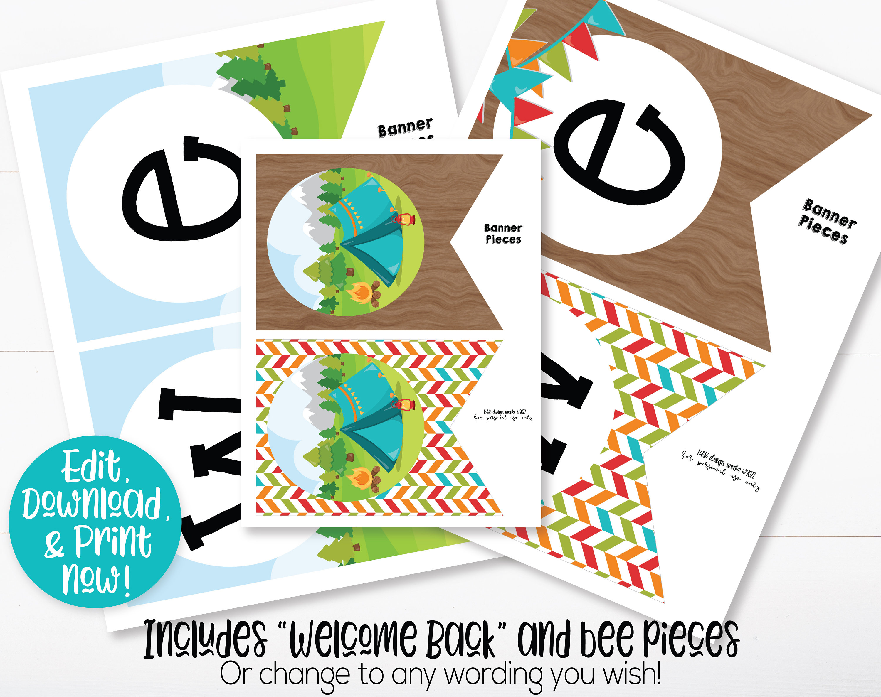 Camping Forest Theme Classroom Banner Printable Teacher | Etsy